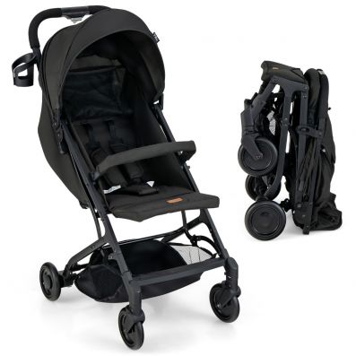 Fällbar vagn Bärbar resevagn för barn 79 x 47 x 97 cm Svart - Costway