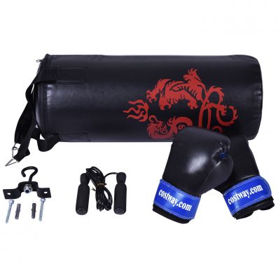 10 kg boxningssäck set med 8 oz boxhandskar boxningssäck för barn ...