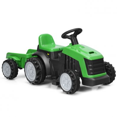 Barntraktor 2-växlad 6V åktraktor Barnfordon Elbil Grön - Costway